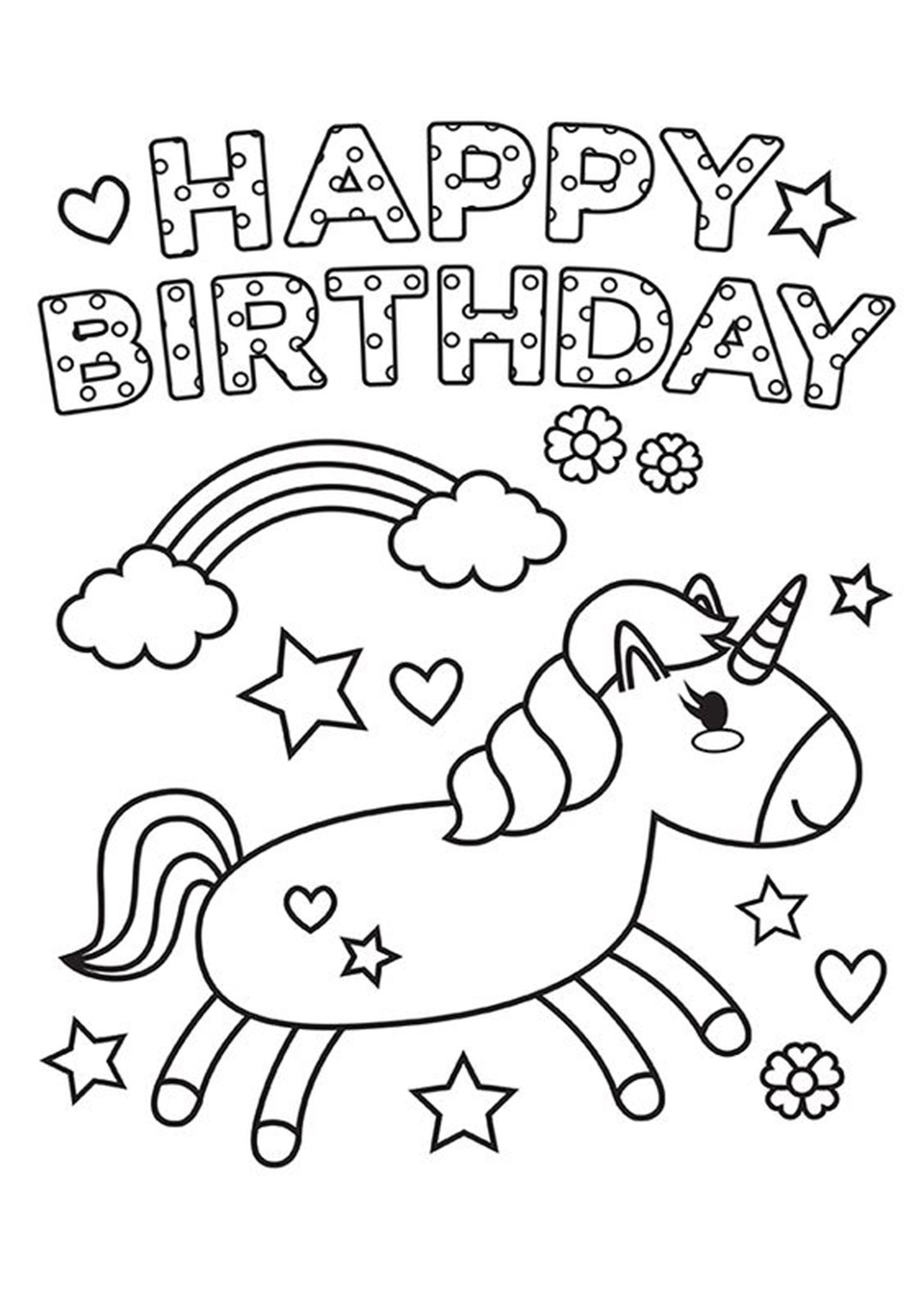 Happy Birthday Coloring Sheets Free Printable - Free Printable Coloring ...
